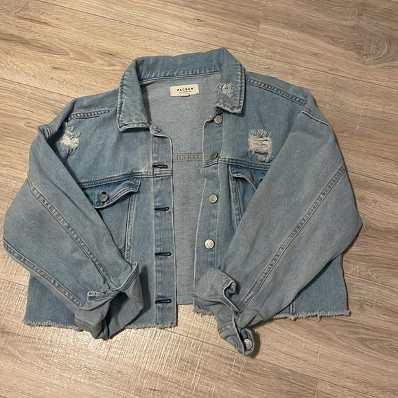 PacSun | Jackets & Coats | Pacsun Cropped Blue Denim Jacket | Poshmark